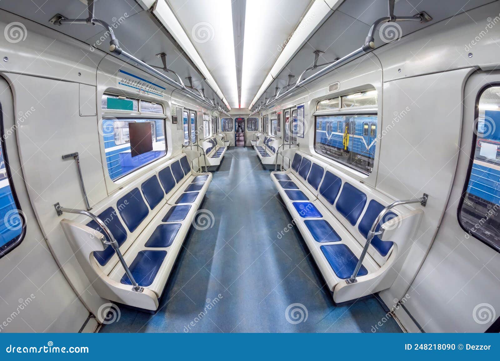 Modern Subway Metro Train Inside Interior, Empty Public Transport with ...