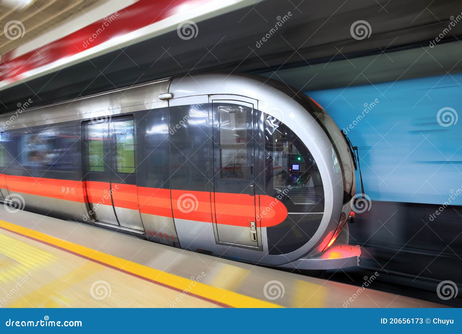 Modern subway train stock image. Image of commute, departure - 20656173
