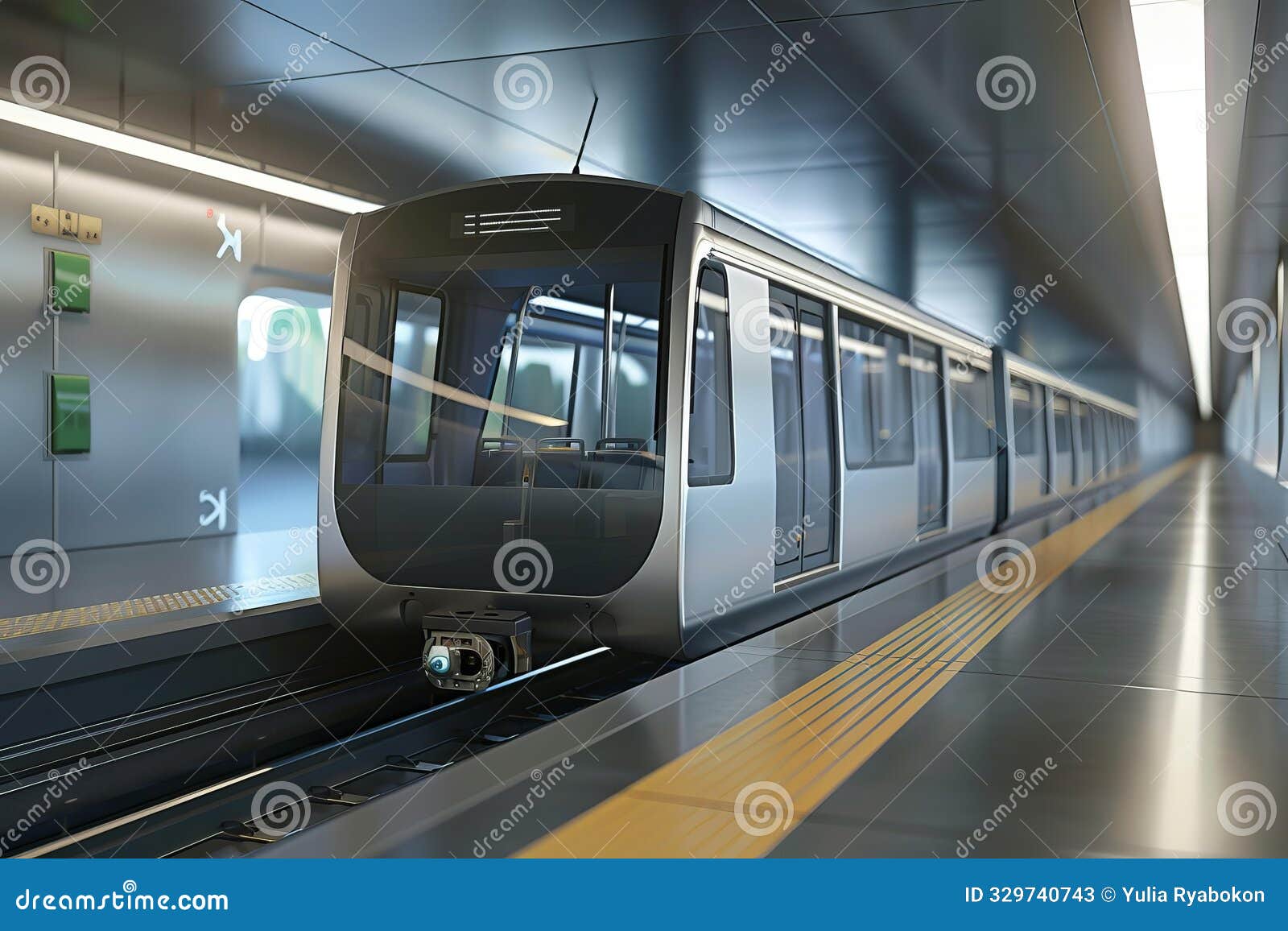 Modern Subway Tunnel With Blank Advertising Billboard, No Commuters ...
