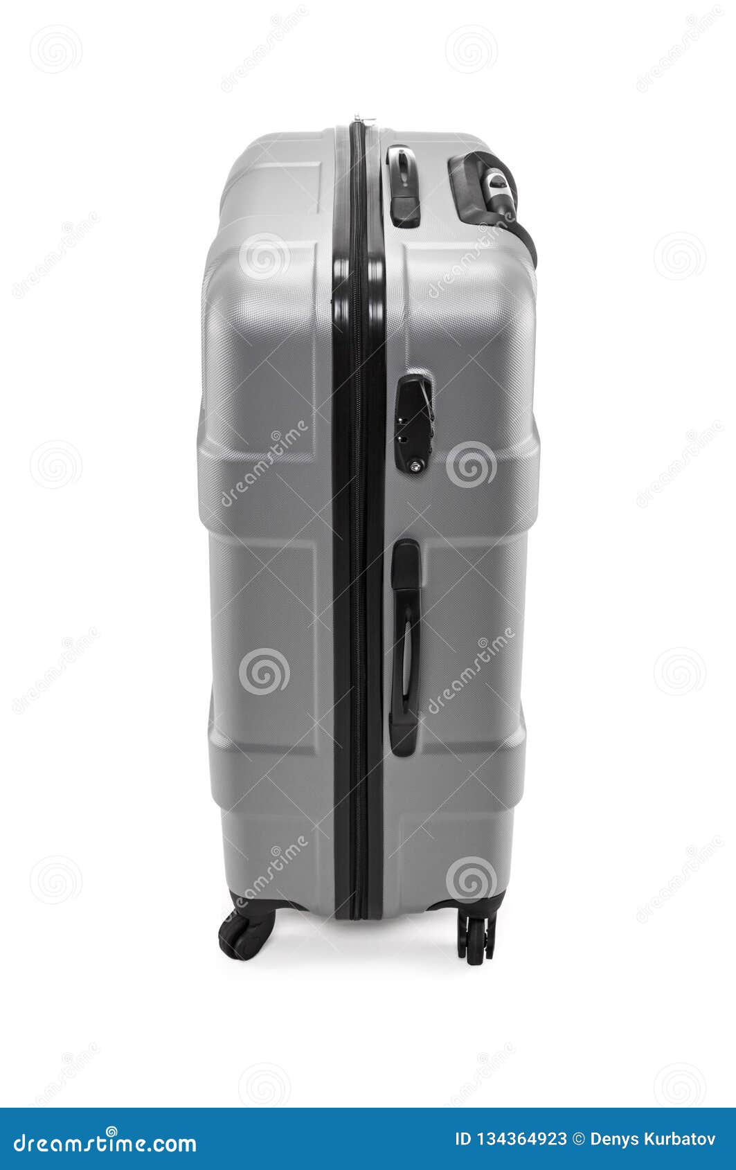 Modern suitcase on wheels stock image. Image of journey - 134364923