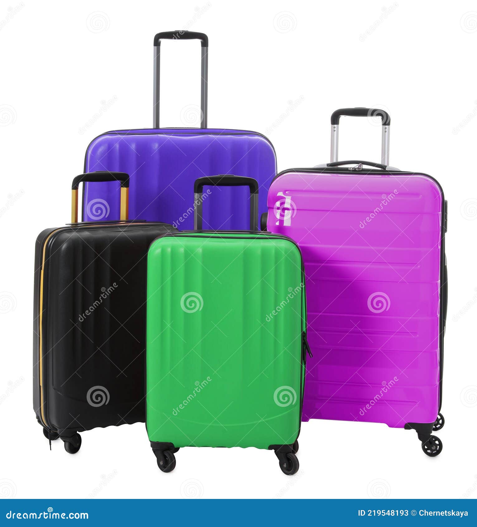 Modern Suitcases for Travelling on White Background Stock Image - Image ...