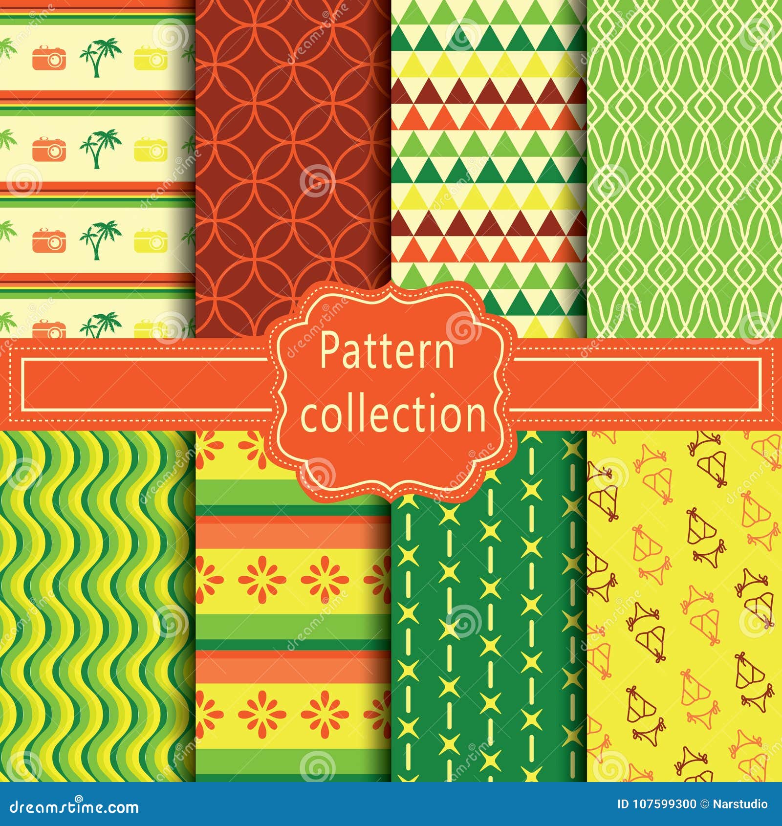 Modern summer pattern. stock vector. Illustration of gold - 107599300