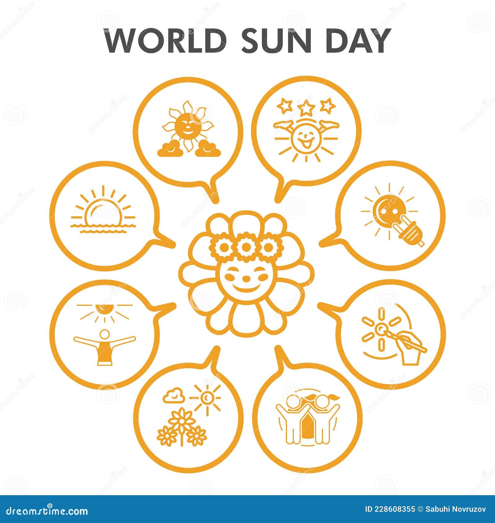 Modern Sun Infographic Design Template. Solar Inphographic ...