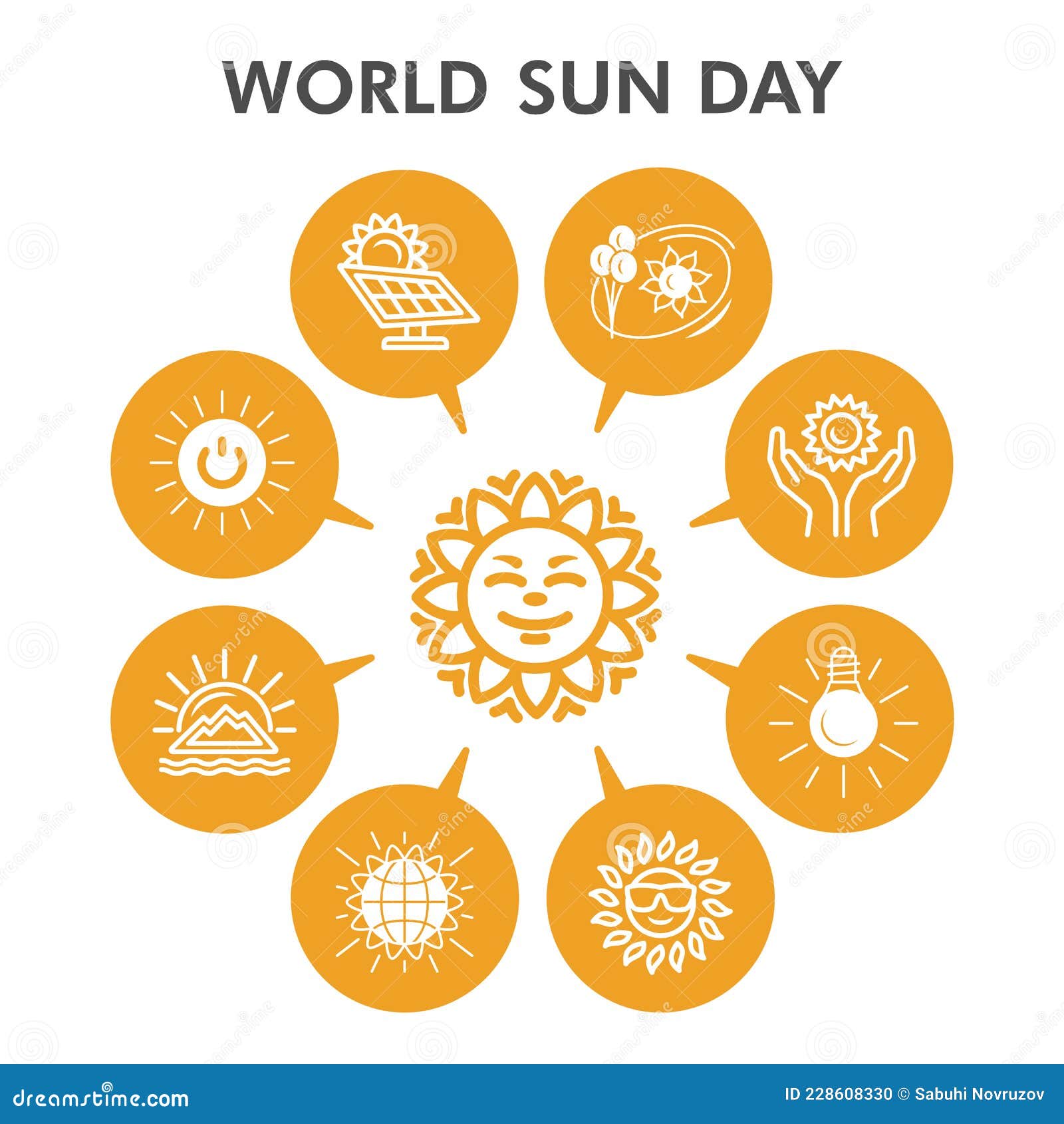 Modern Sun Infographic Design Template. Solar Inphographic ...