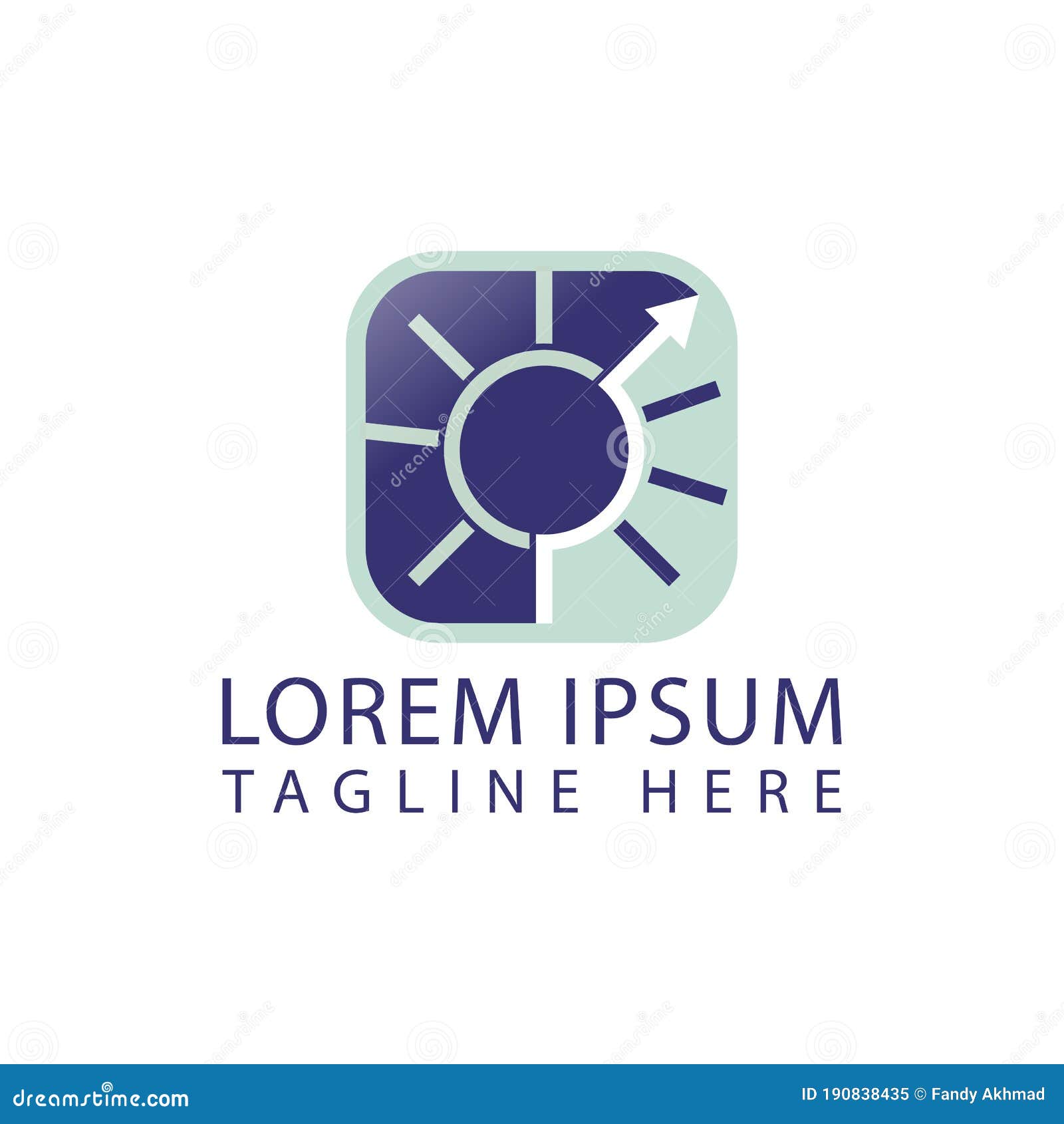 Modern Sun Logo Design Vector on the Square Shape Icon Illustration ...