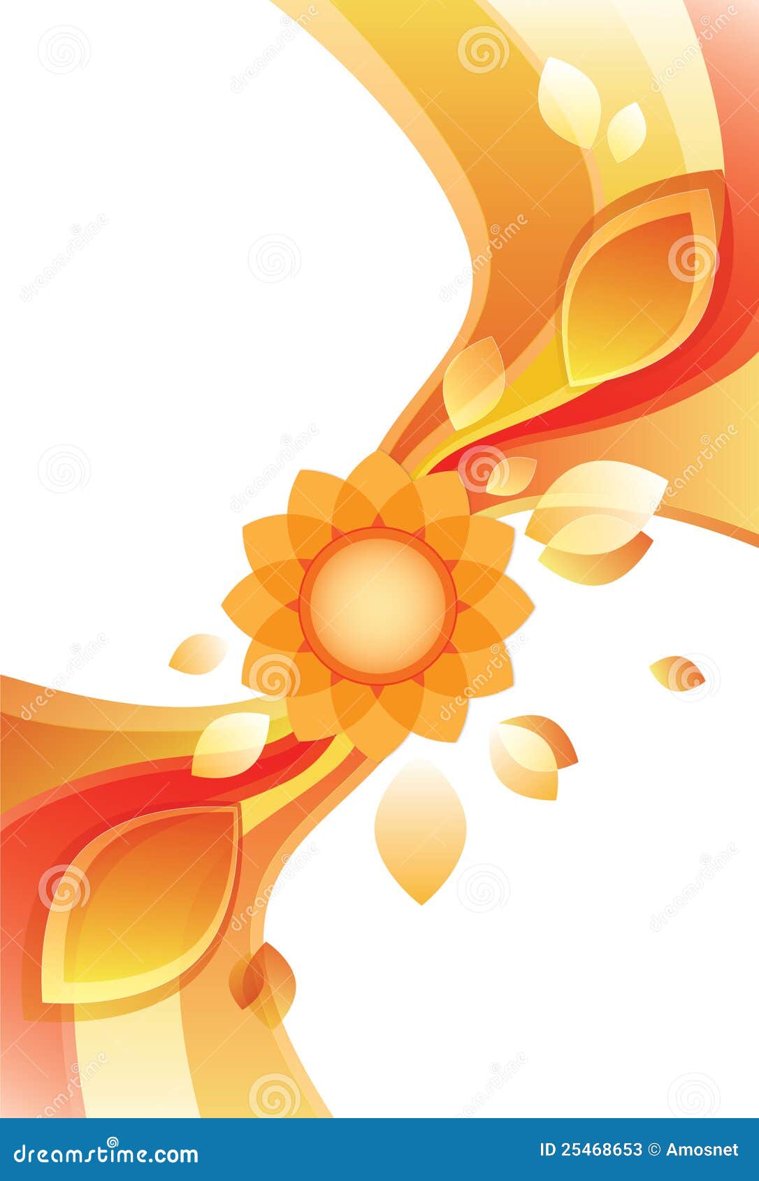 Modern Sunflower Design in Rich Orange Stock Illustration ...