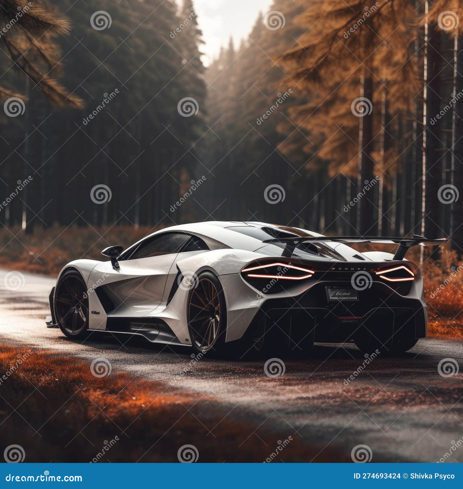 A Modern Super Gray Car on the Road Generative AI Stock Illustration ...