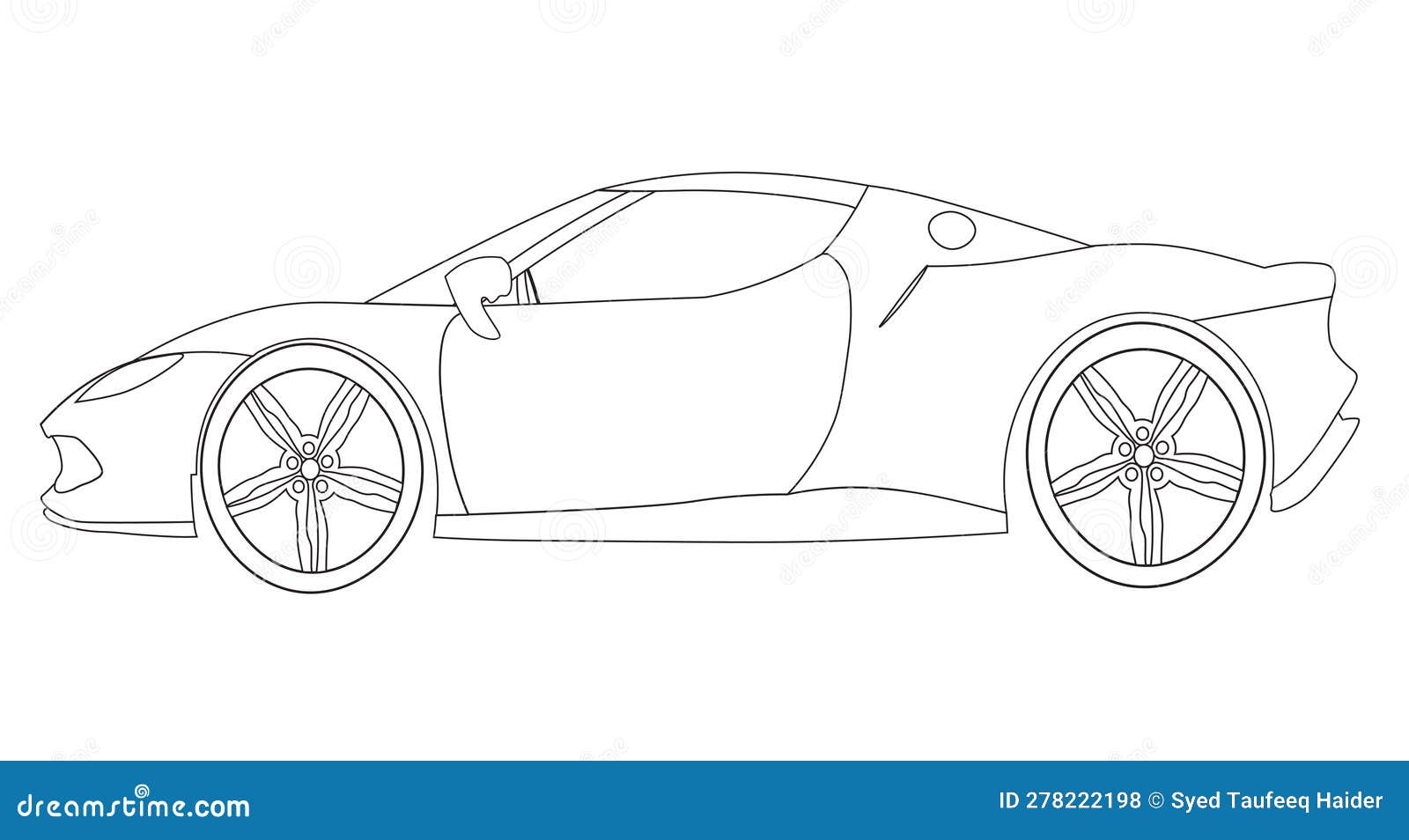 Modern Super Sports Car Line Art Vector Stock Vector - Illustration of ...