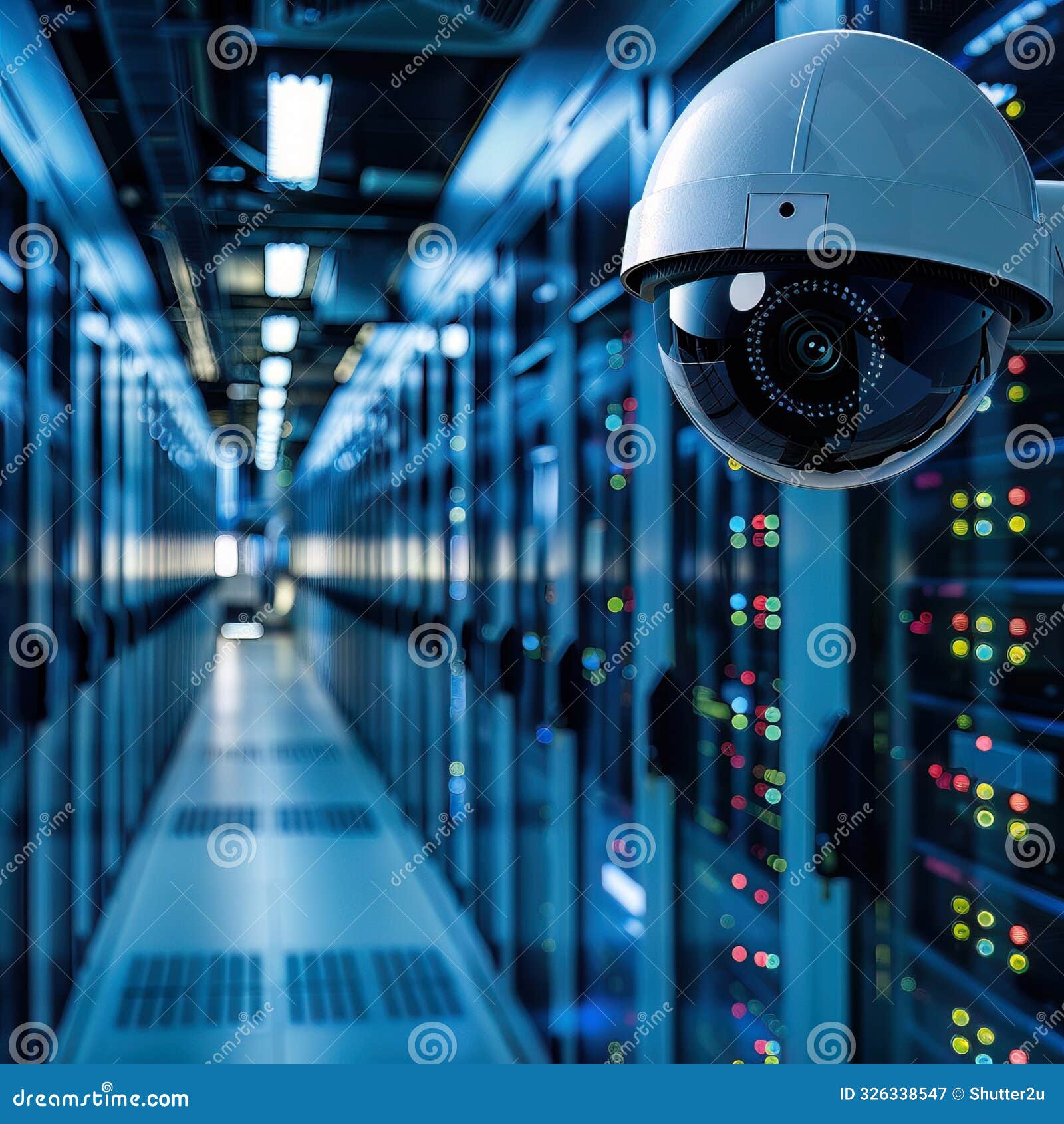 Modern Surveillance Camera In A Grocery Store Aisle Royalty-Free Stock ...