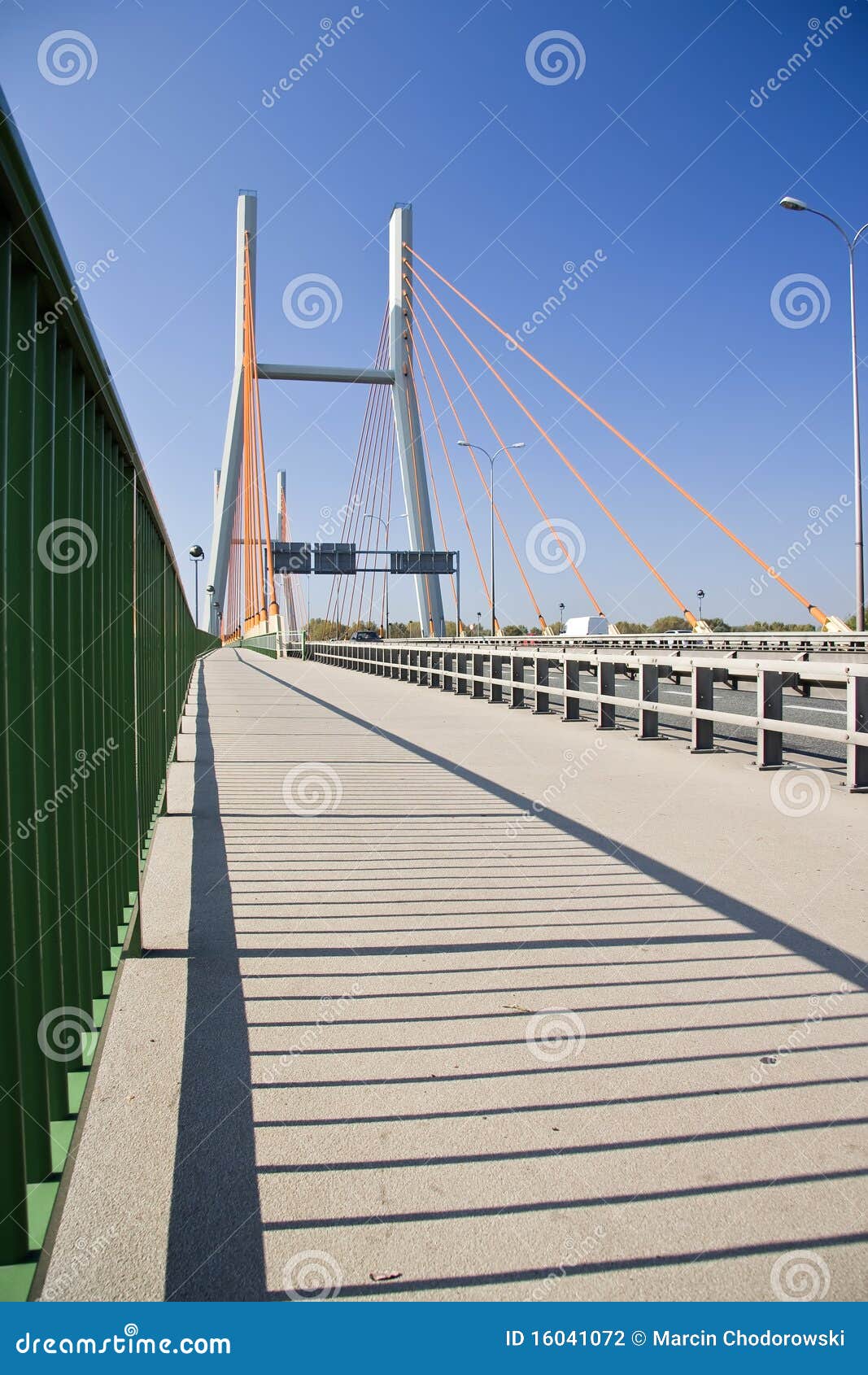 Modern suspension bridge. stock photo. Image of rail - 16041072