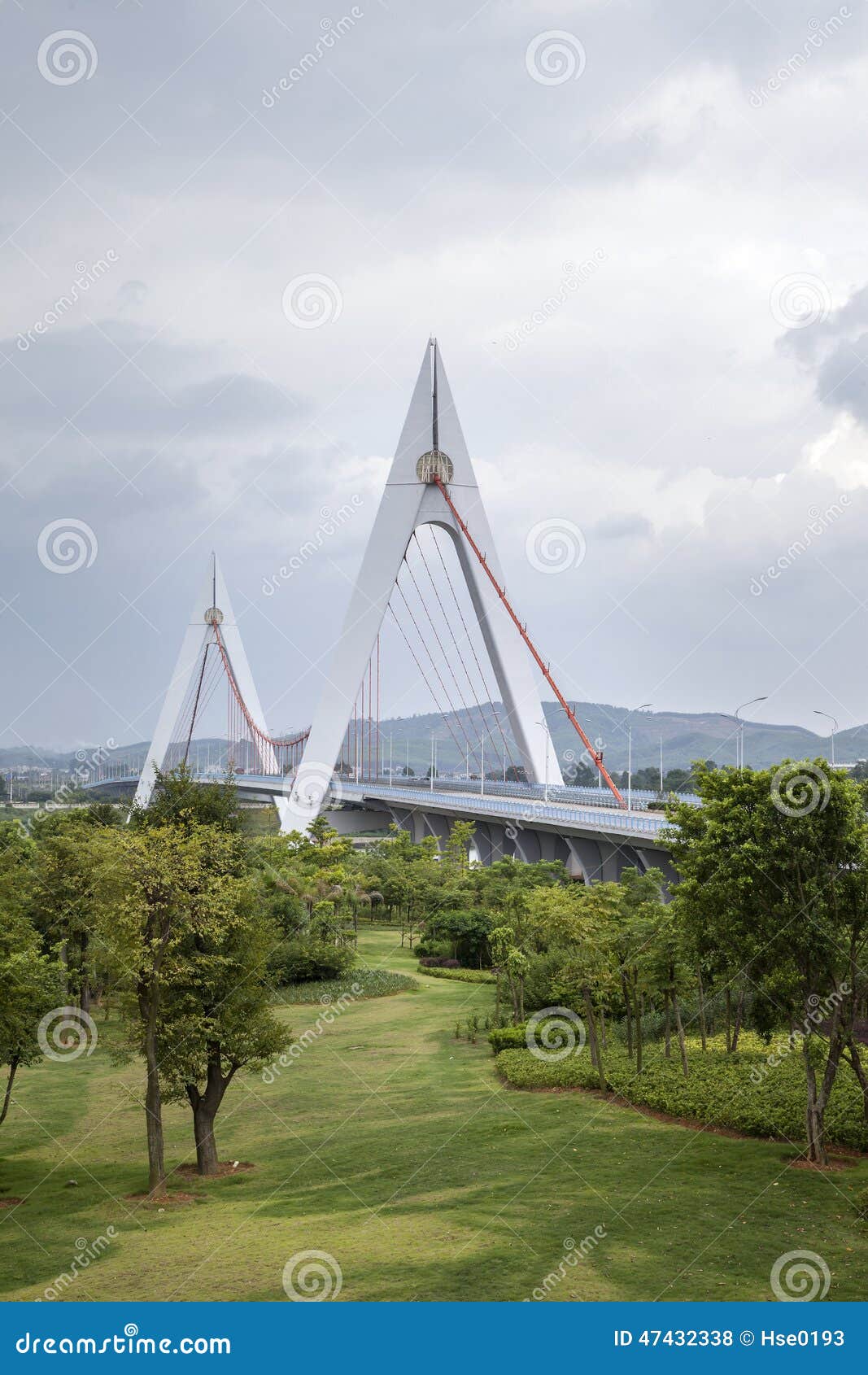 Modern suspension bridge stock photo. Image of suspension - 47432338