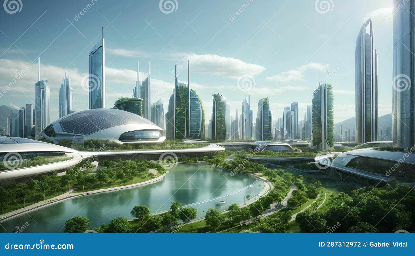 A Modern and Sustainable City. the Perfect City of the Future. Stock ...
