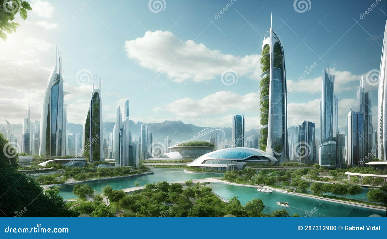 A Modern and Sustainable City. the Perfect City of the Future. Stock ...
