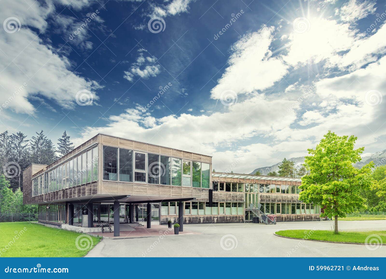 Modern Sustainable and Ecological Building Stock Image - Image of ...