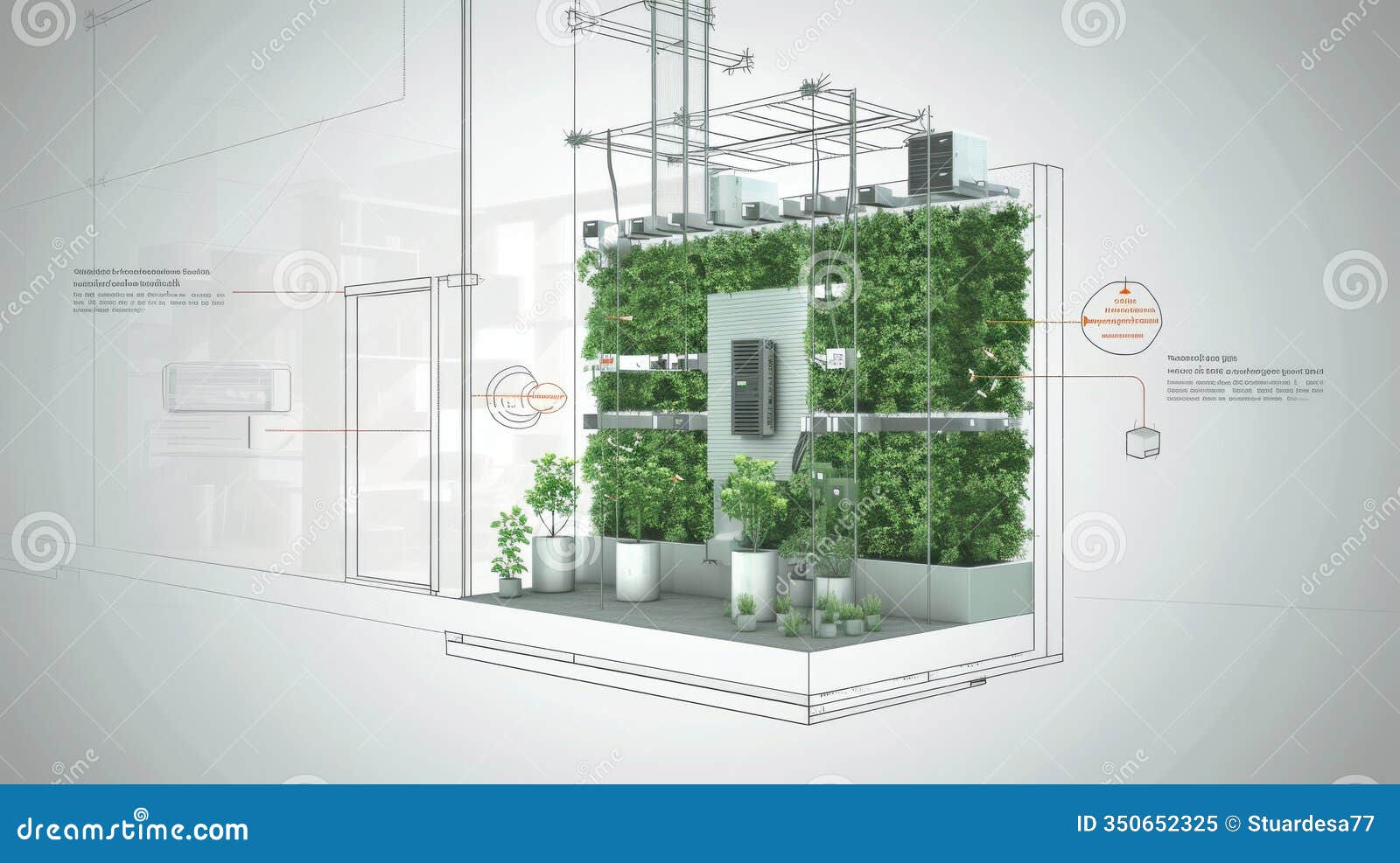 Modern Sustainable Indoor Vertical Garden Concept Stock Image - Image ...
