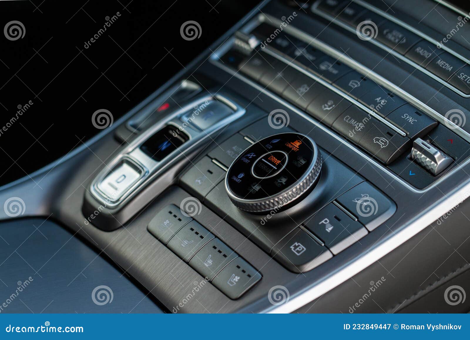 Modern Suv Car Drive Mode Control Panel. Stock Image - Image of vehicle ...
