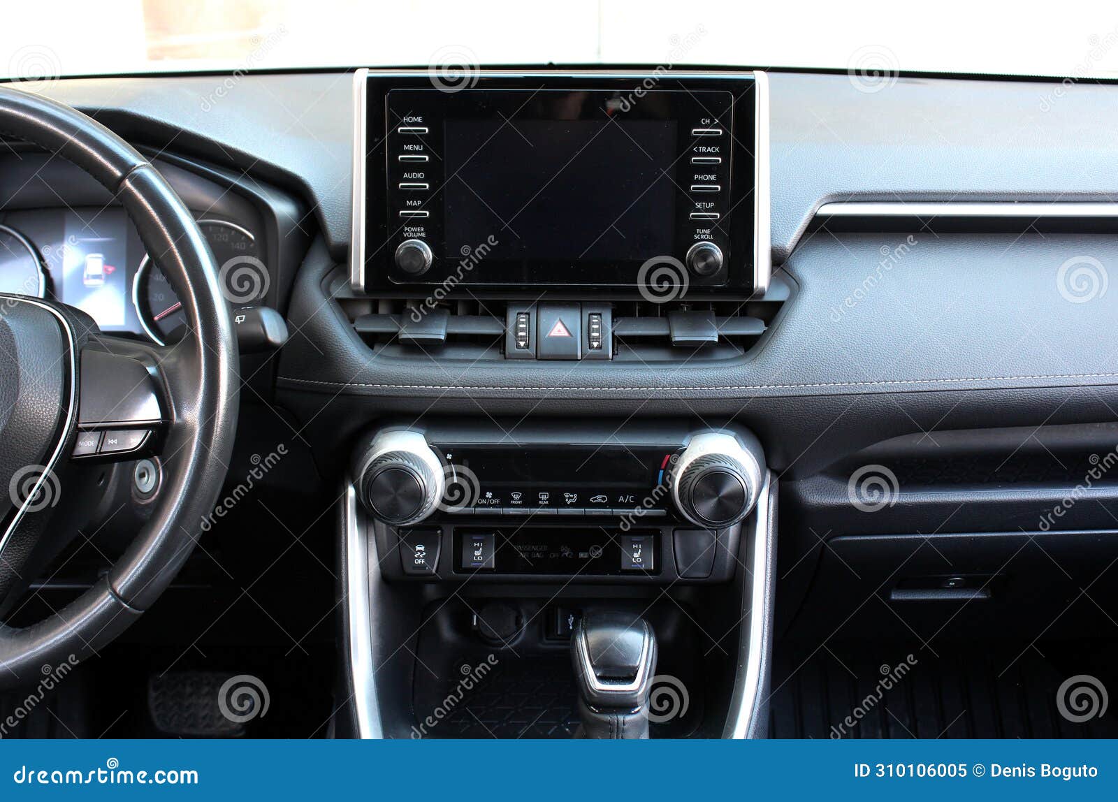 Modern SUV Dashboard. Screen Multimedia System. Interior of a Modern ...