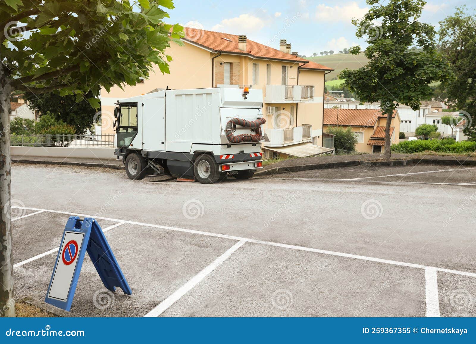 Modern Sweeping Car on Road in City Stock Image - Image of rubbish ...