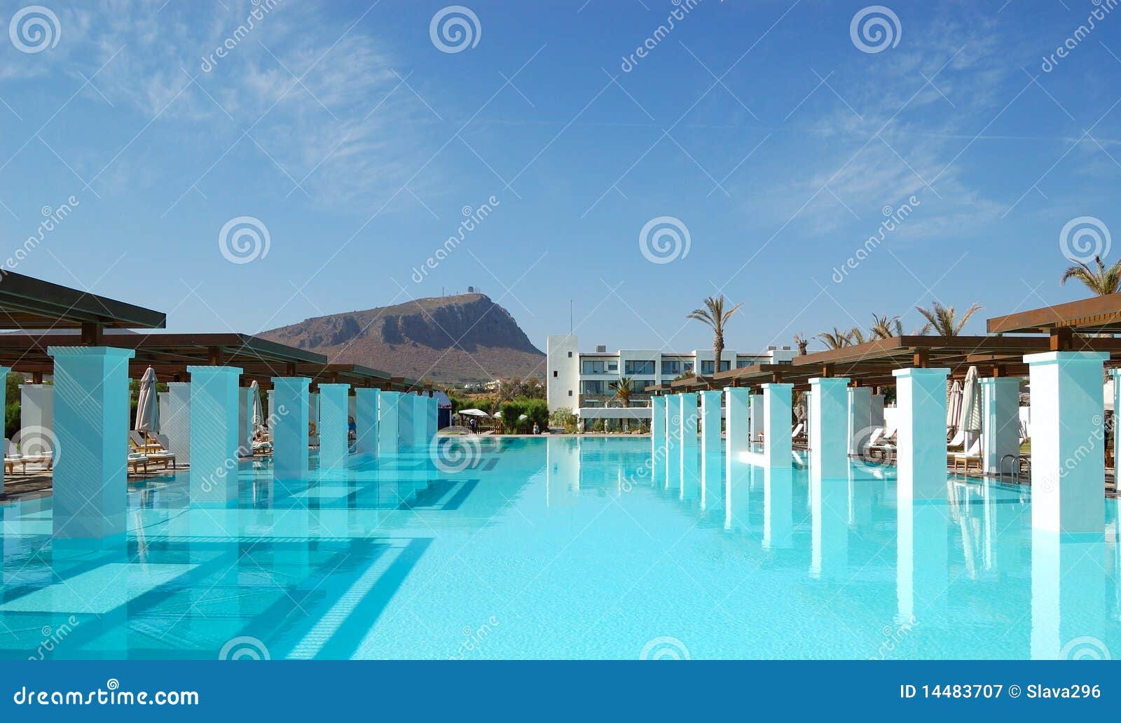 Modern Swimming Pool at Luxury Hotel Stock Image - Image of luxurious ...
