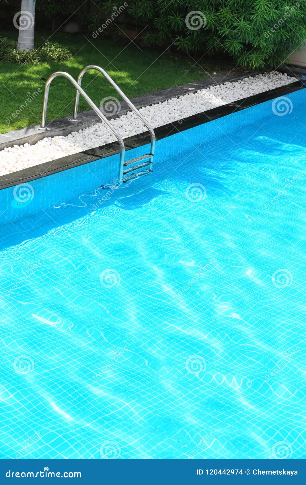 Modern Swimming Pool with Stairs Stock Photo - Image of relax, service ...