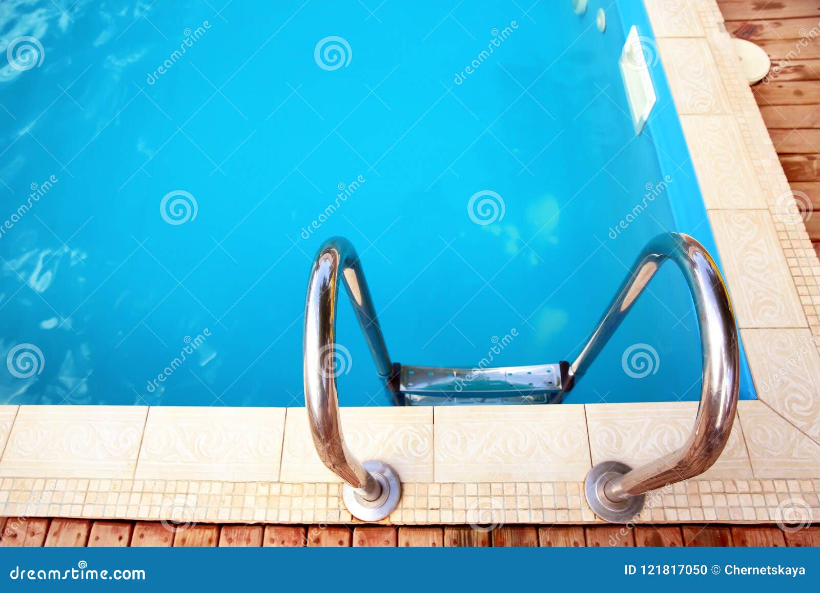 Modern Swimming Pool with Step Ladder Stock Photo - Image of service ...