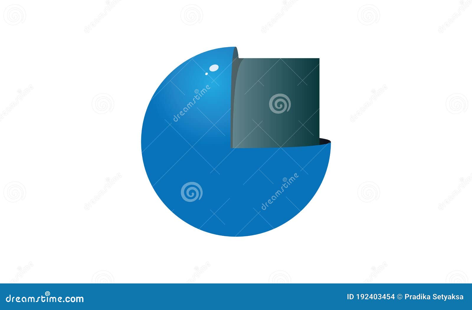 A Blue Orb Logo in Modern 3d Style Stock Vector - Illustration of ...