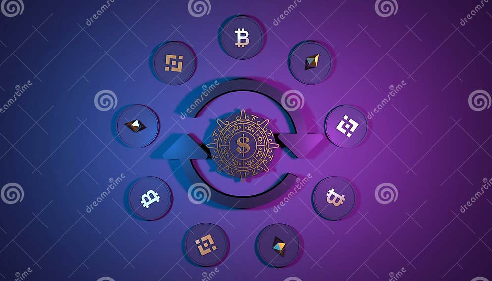 A Modern Symbol for a Decentralized Algorithm. Cryptocurrency Exchange for Money Editorial Image ...