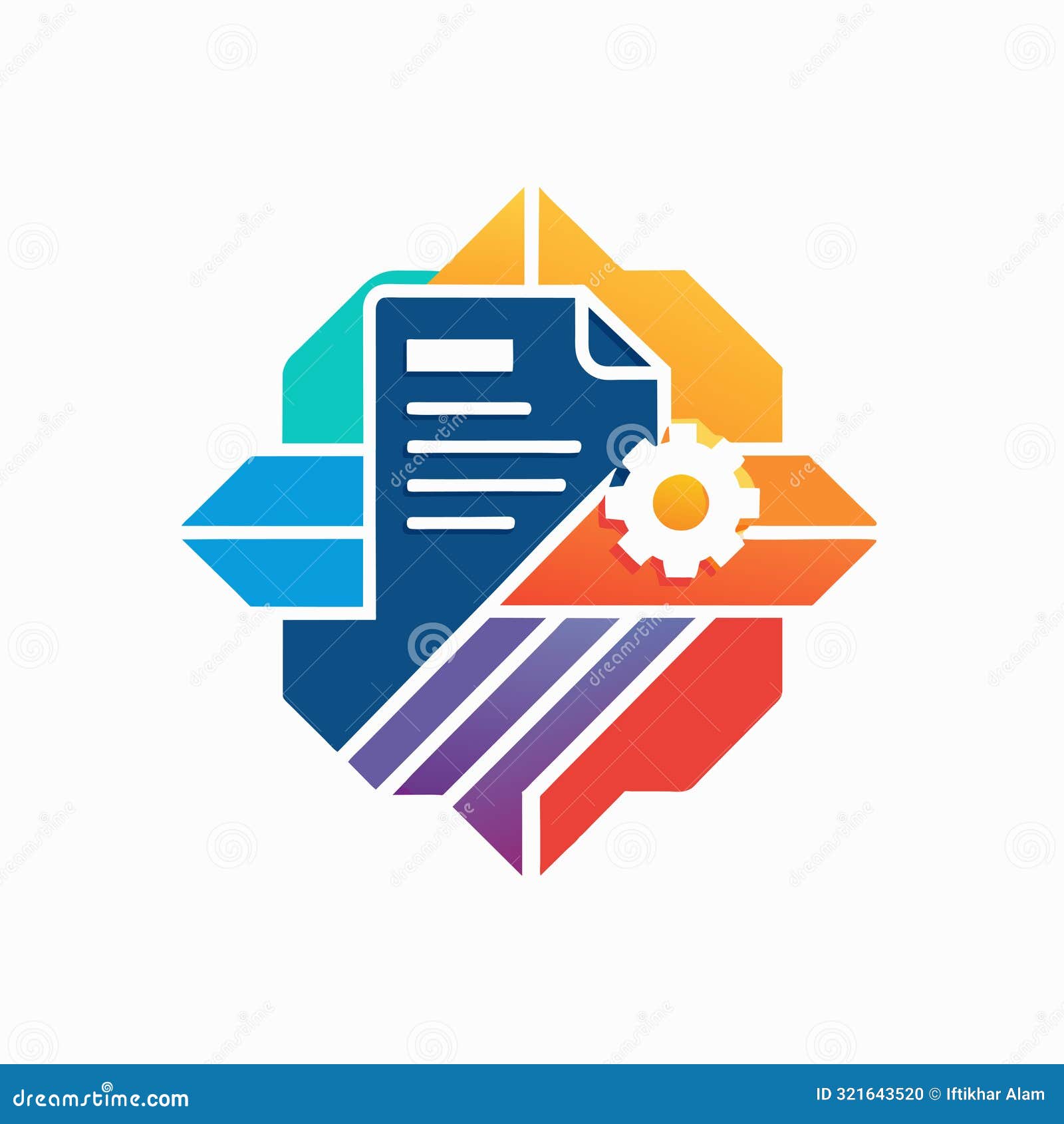 Modern Symbol for Document Automation, Featuring Scales of Justice, in ...