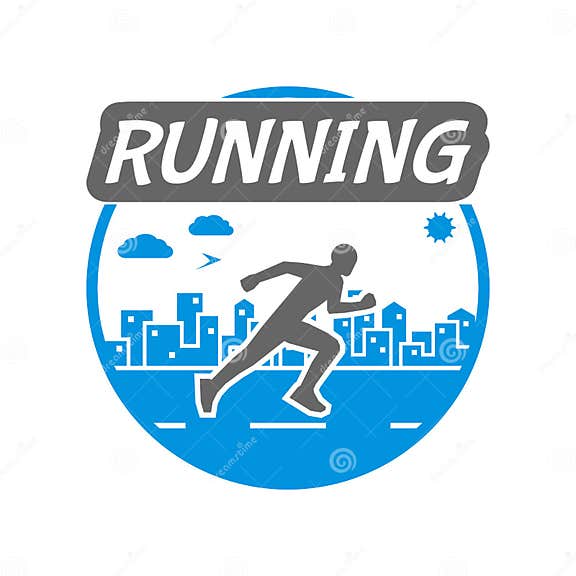 Modern symbol for run. stock illustration. Illustration of fitness ...