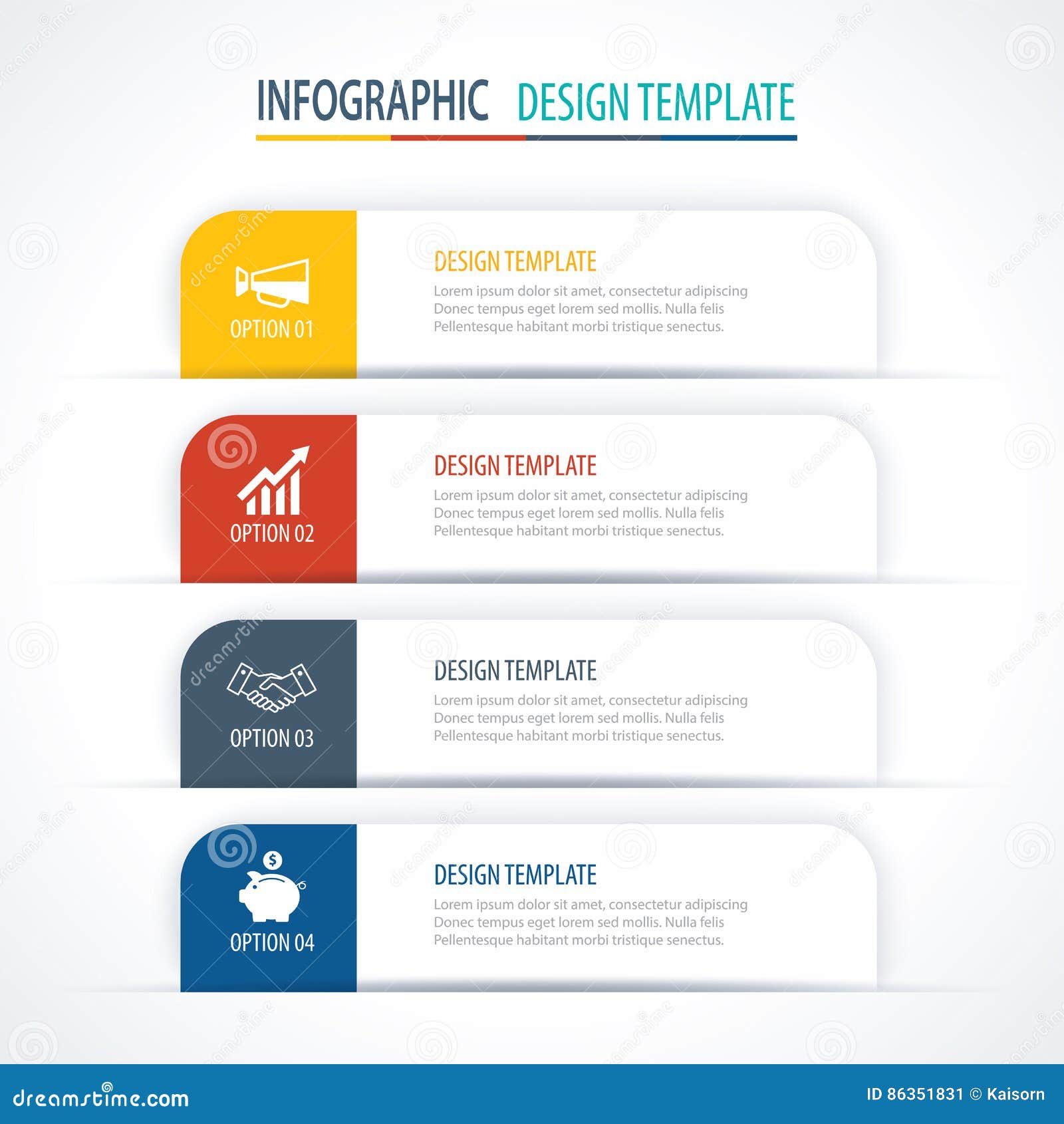 Modern Tab Index Infographic Options Template With Paper Sheets ...