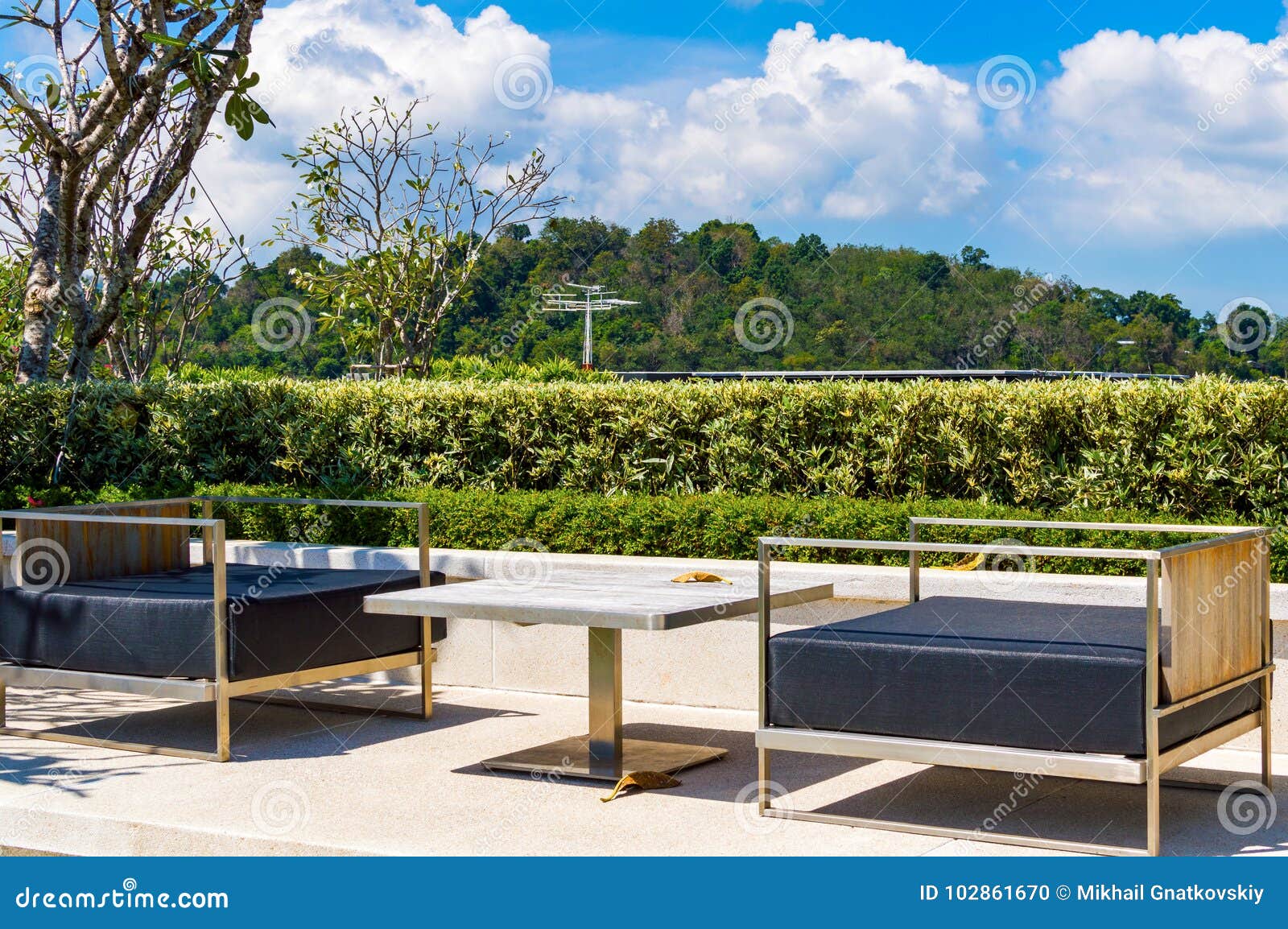 Modern Table and Chairs in Rest Area Stock Photo - Image of europe ...