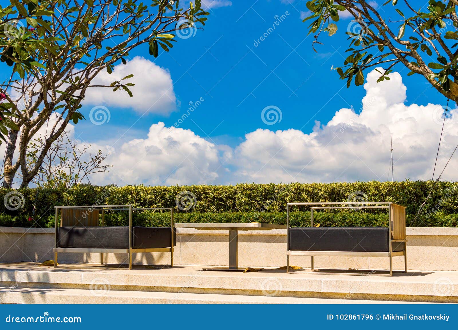 Modern Table and Chairs in Rest Area Stock Photo - Image of home ...