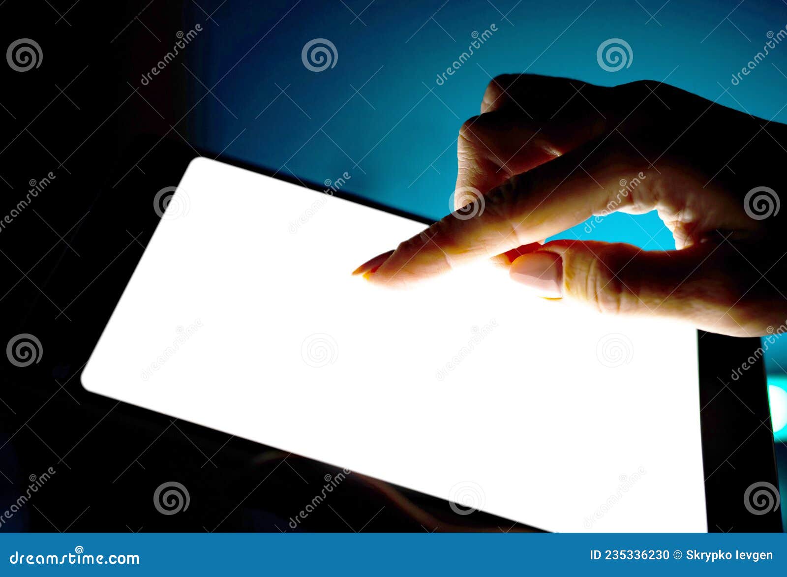 Modern Tablet with Active Screen Stock Photo - Image of business ...
