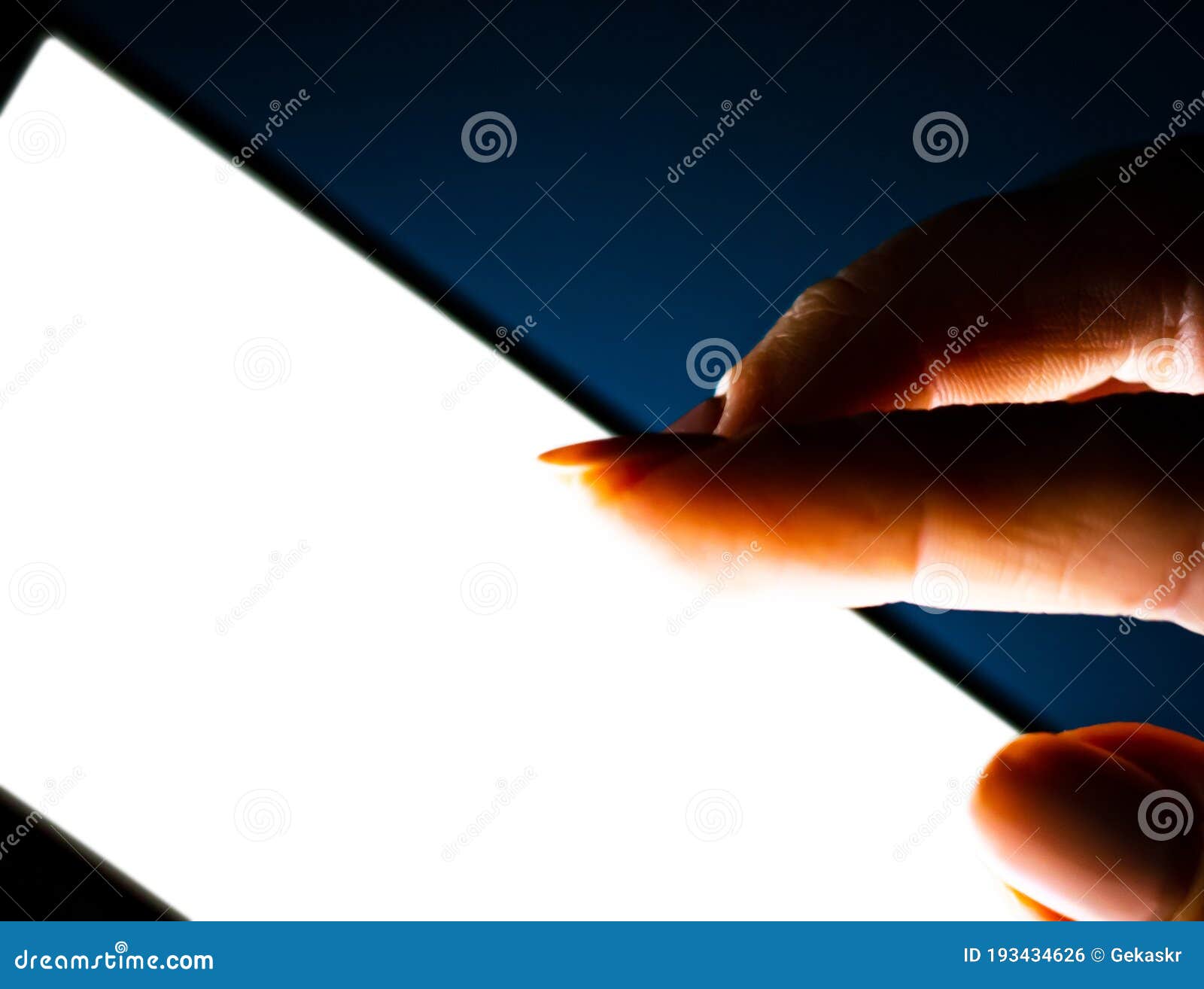 Modern Tablet with Active Screen Stock Photo - Image of mockup, hand ...
