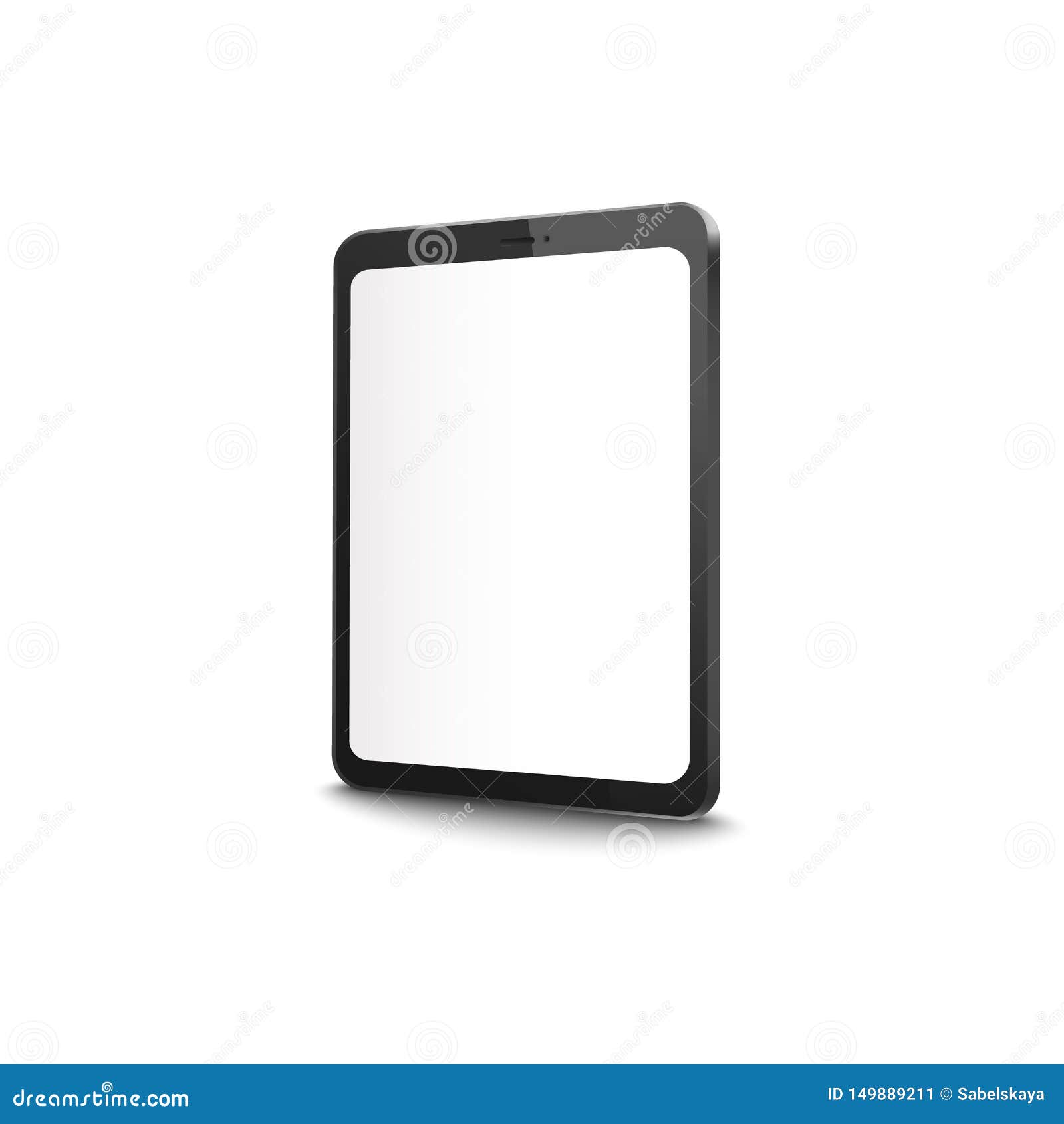 Modern Tablet with Blank Screen - Realistic Mockup of Empty Display on ...