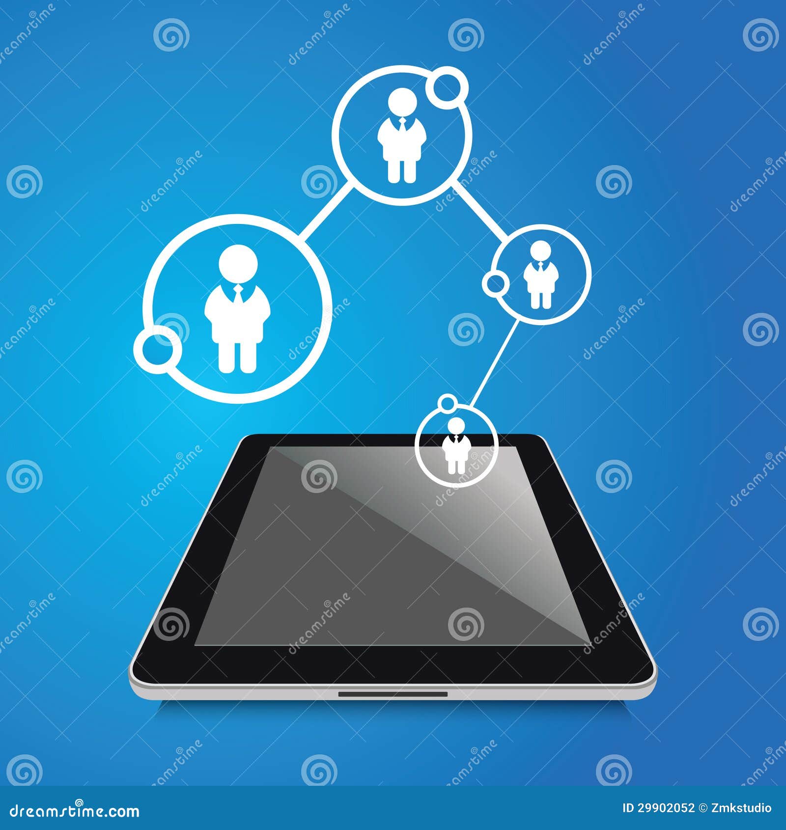 Modern Tablet with Business Icon Stock Vector - Illustration of device ...