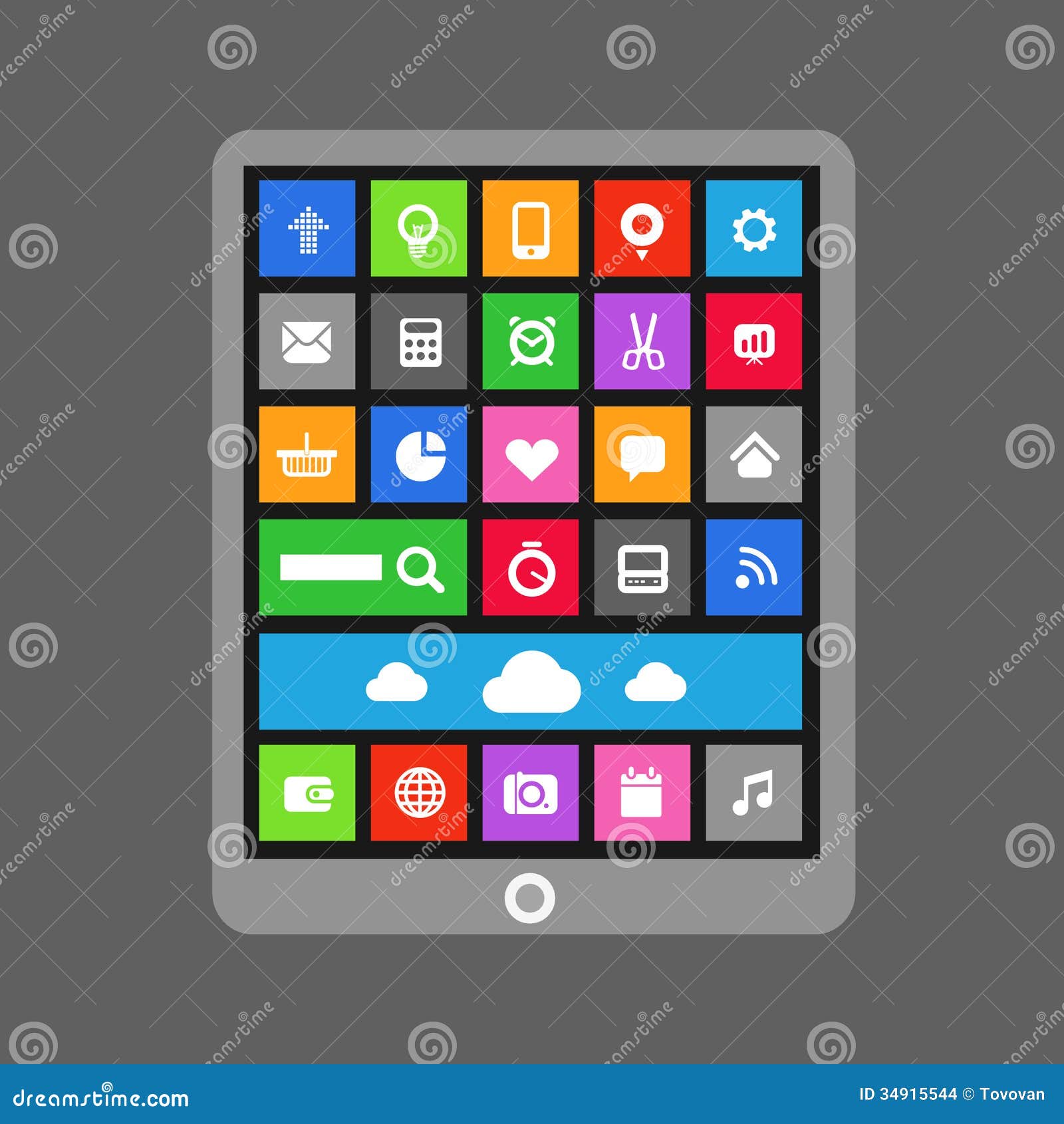 Modern tablet gadget stock vector. Illustration of gear - 34915544