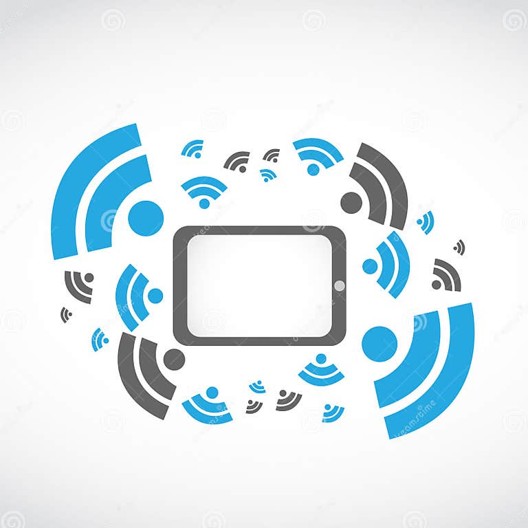 Modern Tablet Internet Wifi Stock Vector - Illustration of pictogram ...