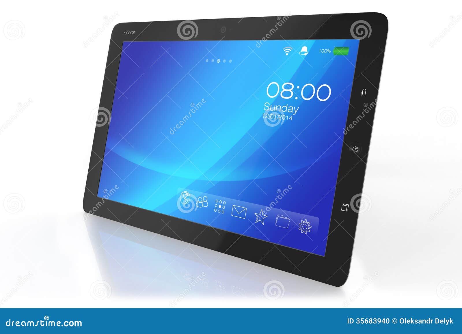 Modern Tablet PC with Interface Stock Illustration - Illustration of ...