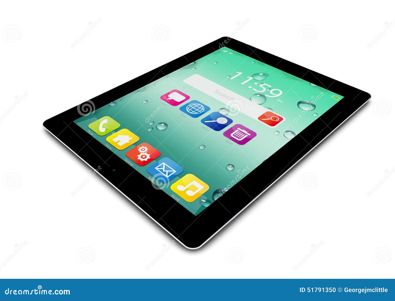Modern tablet PC stock illustration. Illustration of render - 51791350