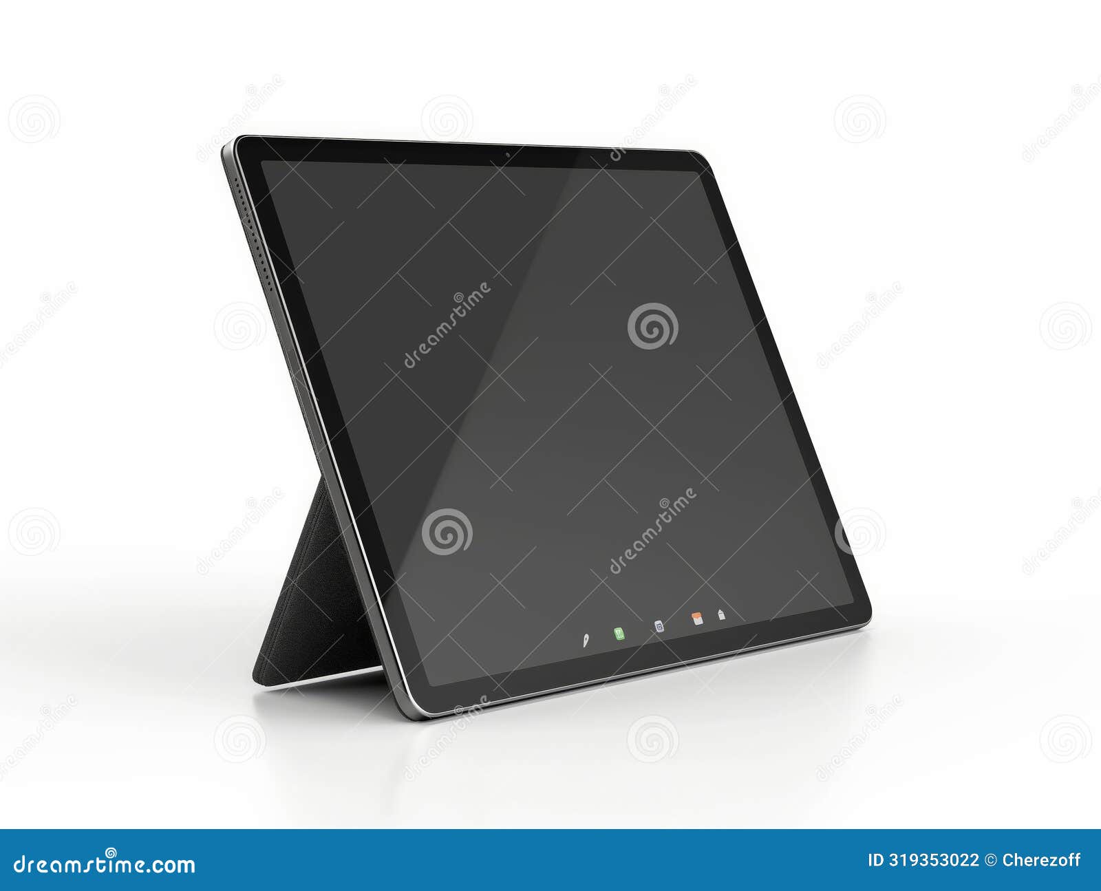 Modern Tablet with Stand on White Background Stock Photo - Image of ...