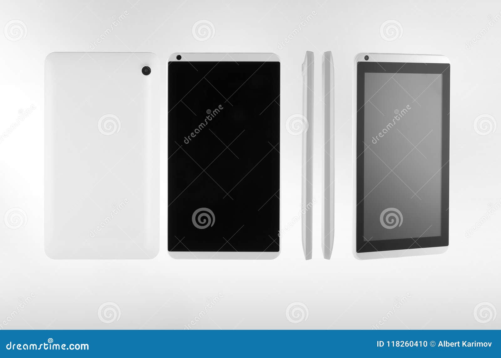 Mobile Tablet on White Background Stock Photo - Image of lateral, copy ...