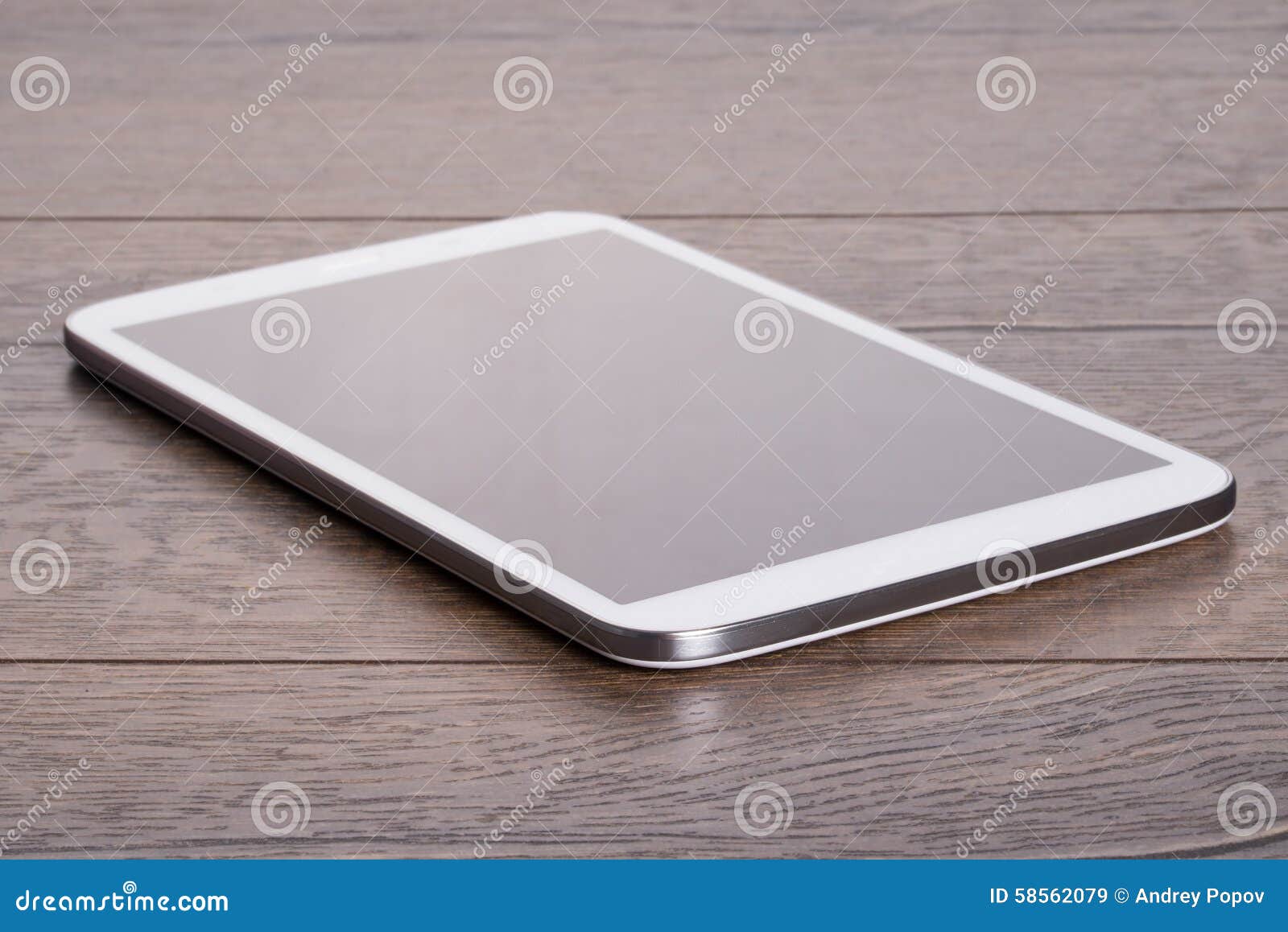 Modern Tablet on Wooden Table Stock Image - Image of instruments ...