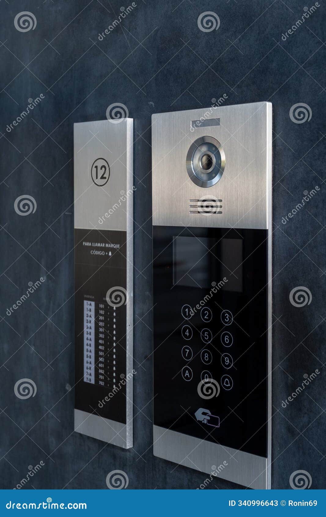 Modern Tactile Digital Screen Intercom Stock Image - Image of button ...