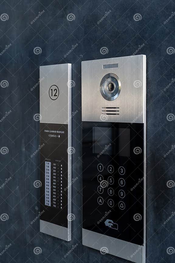 Modern Tactile Digital Screen Intercom Stock Image - Image of button ...