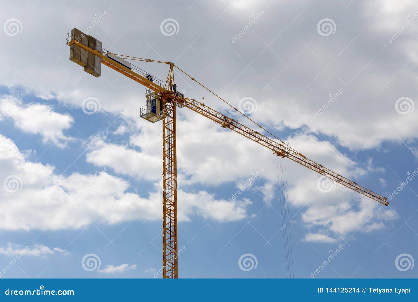 Modern, Tall, Construction Crane at Work Stock Photo - Image of crane ...