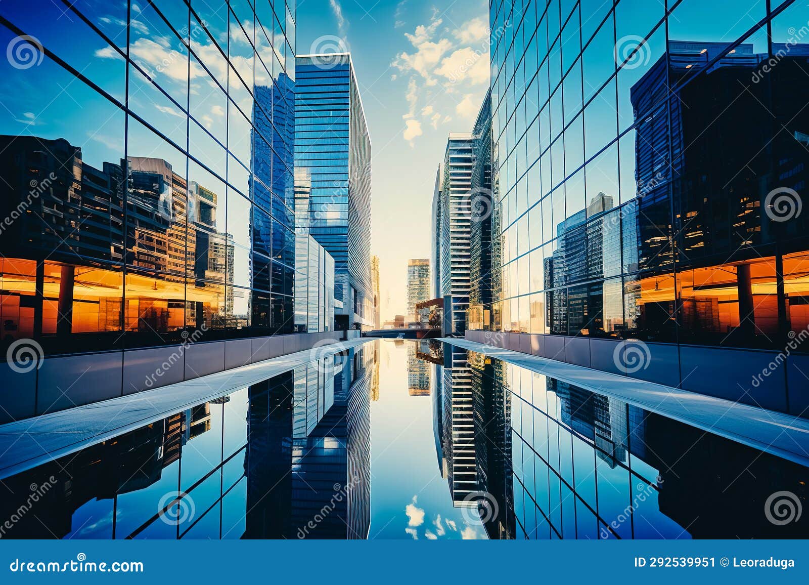 Modern Tall Glass Buildings in Downtown. Generative AI Stock ...