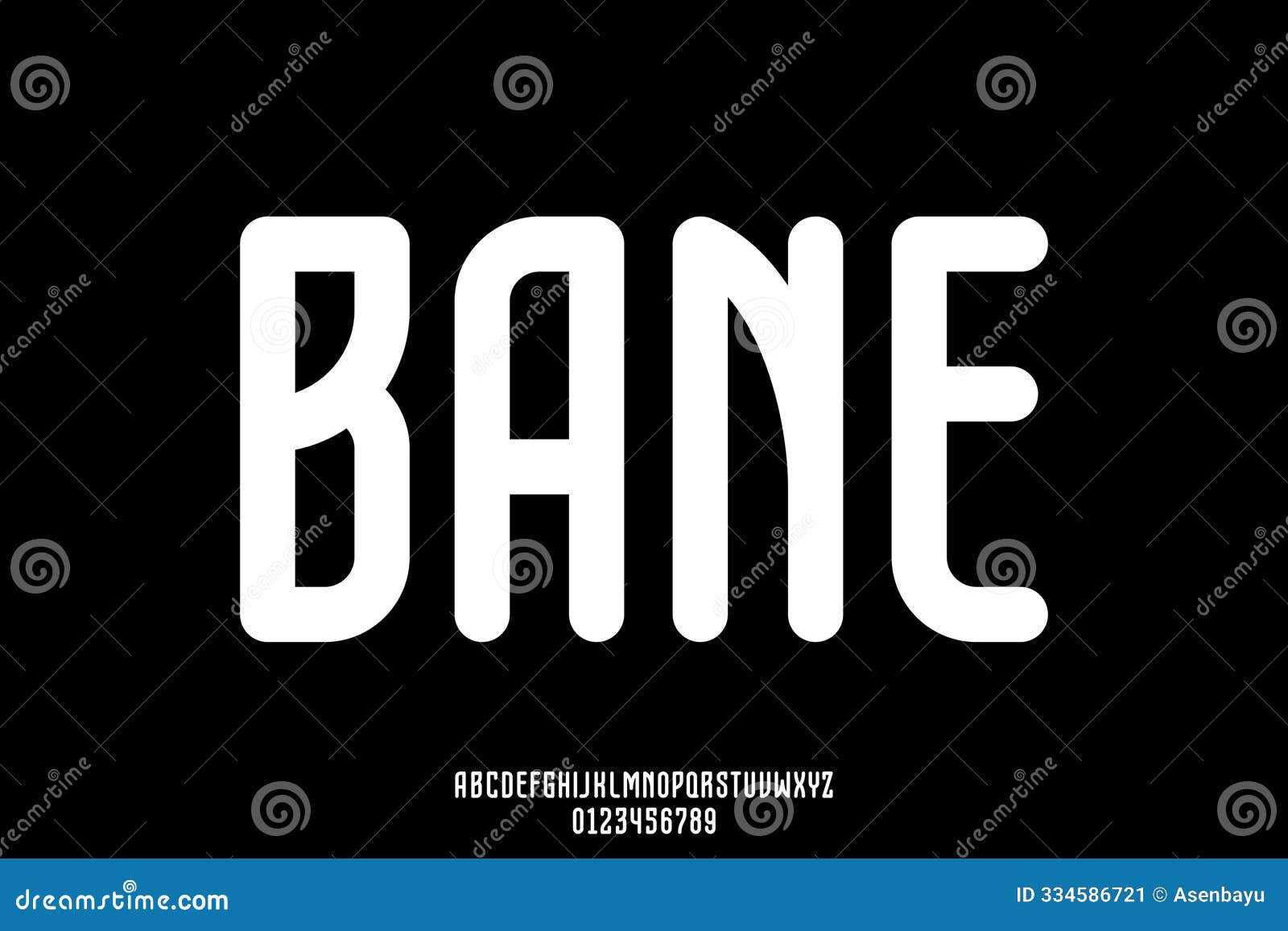 Modern Tall Rounded Retro Style Alphabet Display Font Vector Stock ...