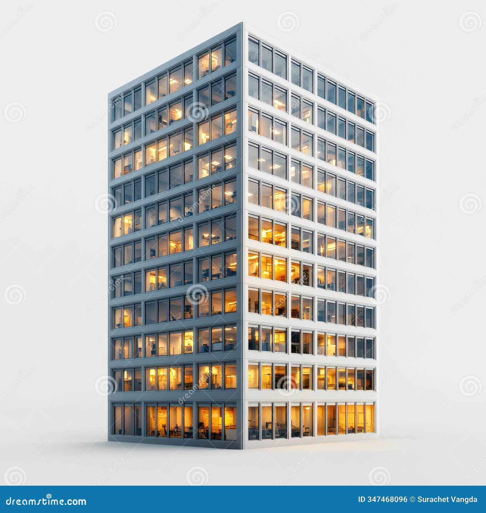 Modern Tall Skyscraper with Square Windows Stock Photo - Image of ...
