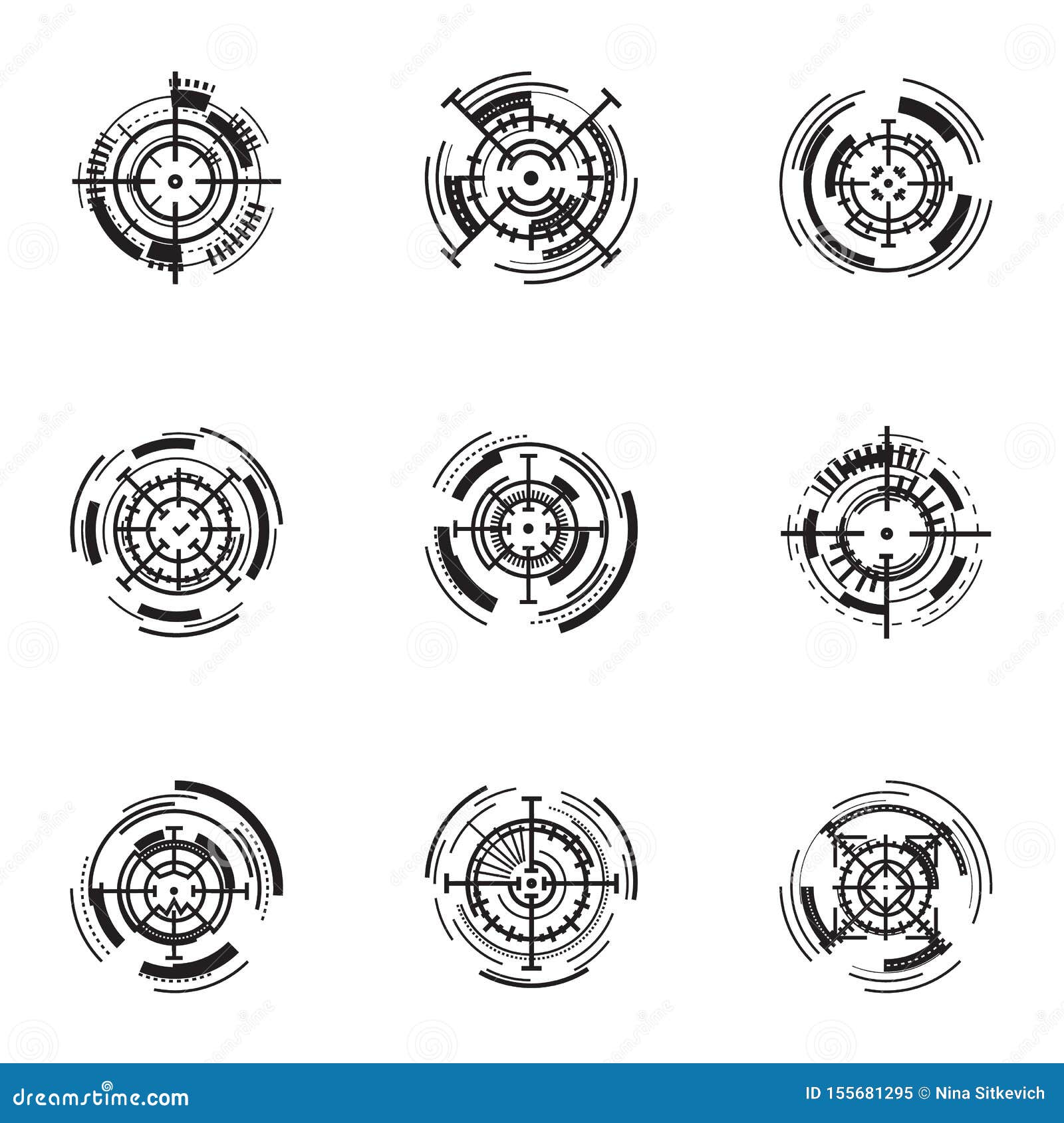 Modern Target Aim Icon Set, Simple Style Stock Vector - Illustration of ...